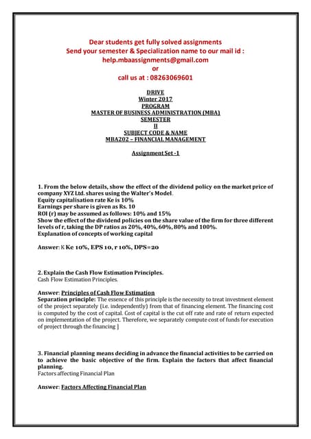 Bba 502 & financial management | PDF