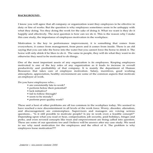 The Importances of Employees Motivation in the Workplace | DOC