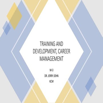 Training and Development, Career Management | PPT