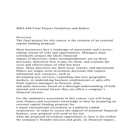 MBA 640 Final Project Guidelines and Rubric Overview .docx