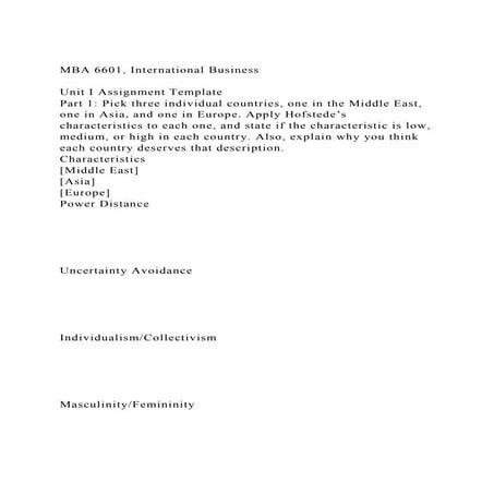 MBA 6601, International BusinessUnit I Assignment TemplatePa.docx