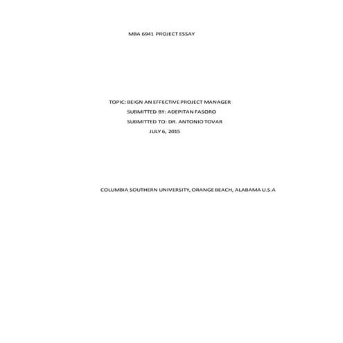 Effective Project Manager Pdf