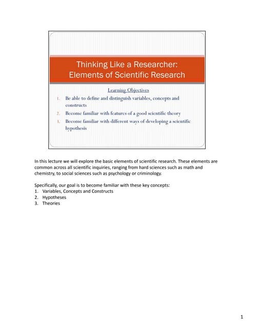 construct and variables in research methodology | PPT