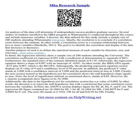 Mba Application Essay Examples | PDF