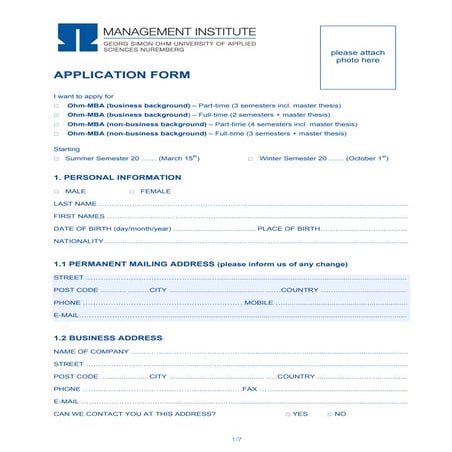 GSOMI Mba application form | PDF