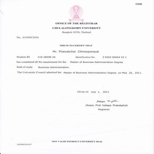 MBA Certificate | PDF | Education