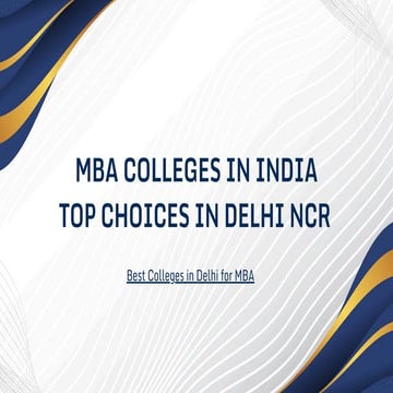 MBA Colleges in India-Career Opportunities | PDF