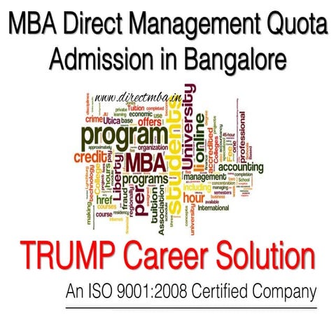 MBA Direct Management Quota Admission in Bangalore | PDF