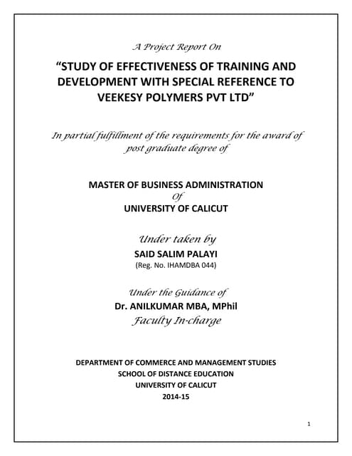 Final Project Synopsis MBA | DOC | Resume Writing and Advice | Job Search