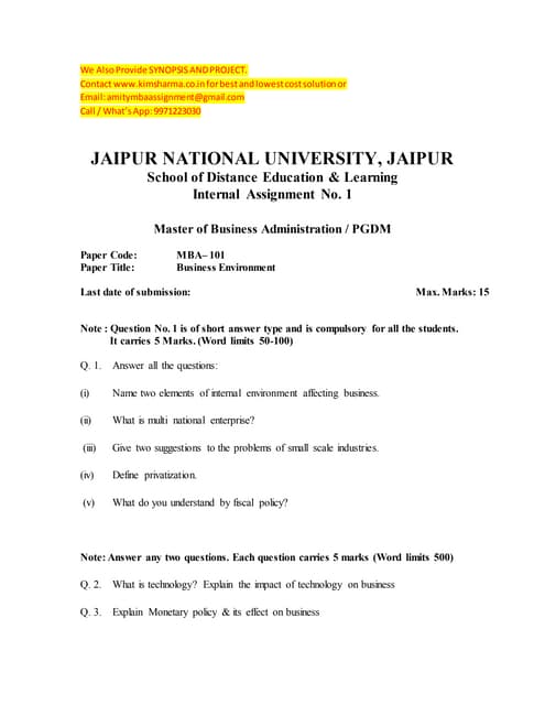 Mba 102 Quantitative Techniques Pdf