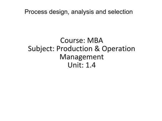 Process layout operations management | PPT