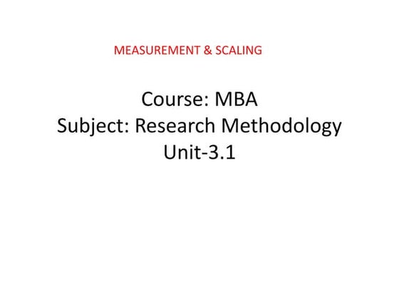 Types of Scales and Scaling Techniques | PPTX | Science