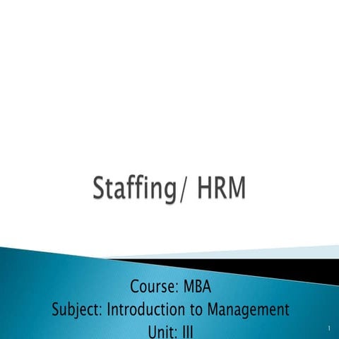 Mbai itm u3.1 staffing | PPT
