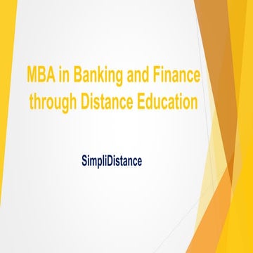 MBA in Banking and Finance through Distance Education - SimpliDistance ...