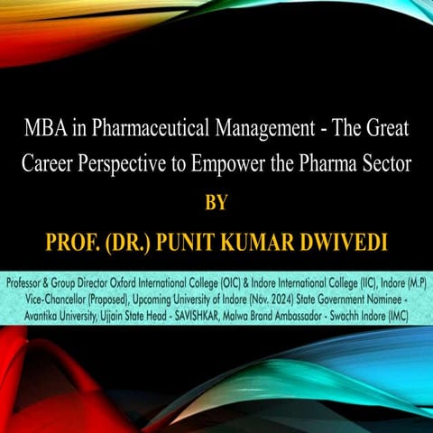 MBA in Pharmaceutical Management - The Great Career Perspective to ...