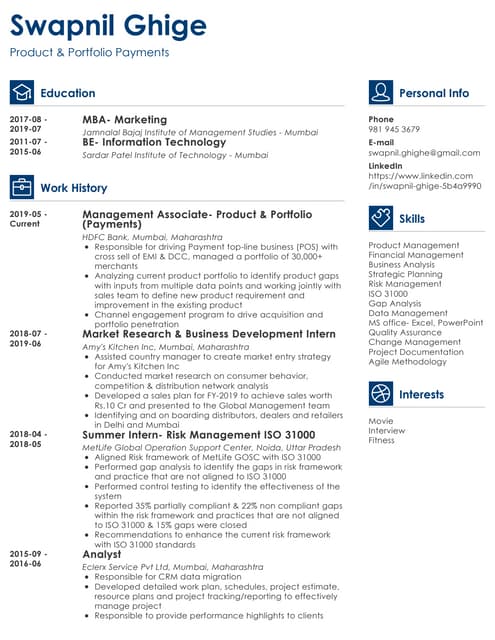Bhaskar Mitra CV_UltraTech Cement | PDF