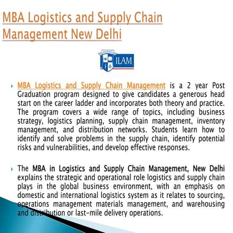 MBA Logistics and supply chain management New Delhi.pptx