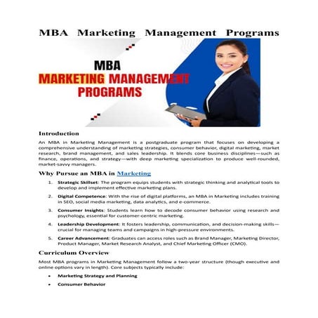 MBA Marketing Management Programs.pdf... | PDF