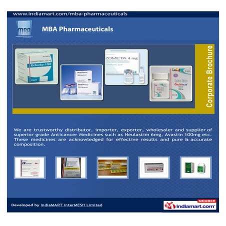 MBA Pharmaceuticals, Delhi, Anticancer Medicines | PDF