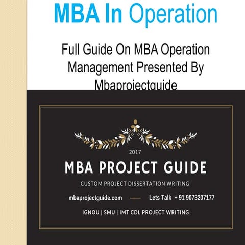MBA In Operations Management | PPTX