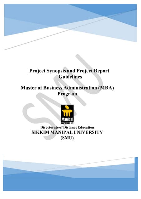 SMU BBA PROJECT GUIDELINES | PDF