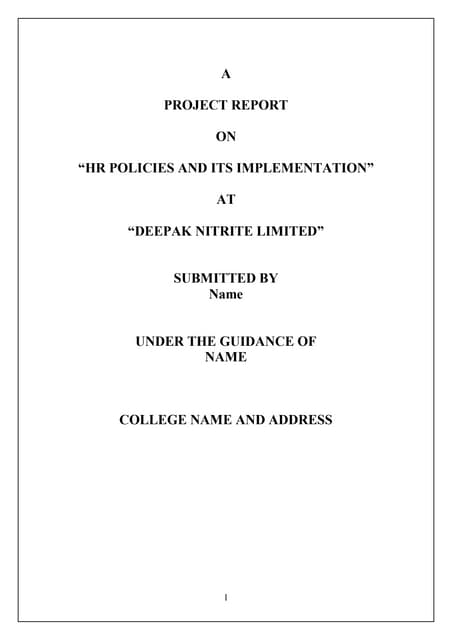 Final Project Synopsis MBA | DOC | Resume Writing and Advice | Job Search