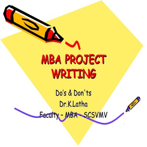 Mba project writing | PPT