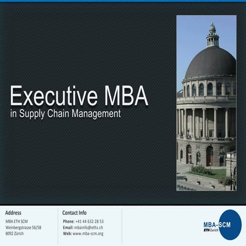 Executive MBA in Supply Chain Management at ETH Zurich | PPT