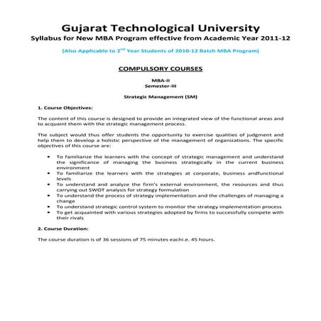 Mba sem 3 syllbus | PDF