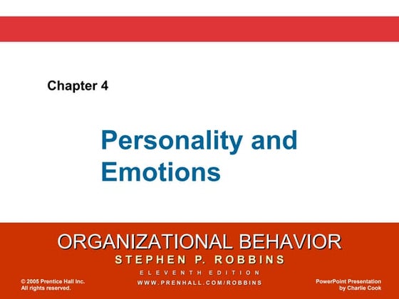 Organizational Behavior Chapter 4 Personality and Values | PPTX ...