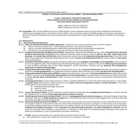 Mba syllabus 2019 pattern (sem i to iv) 08.062020 (2) | PDF