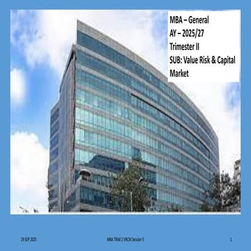 Capital Markets - Financial Risk Presentation - 1 | PDF