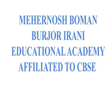Mehernosh Boman Burjor Irani Educational Academy Parents Orientation ...