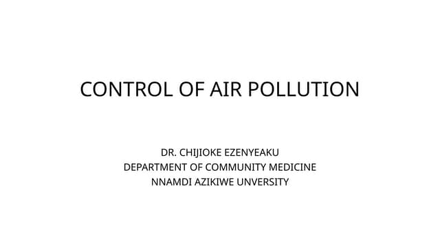 Air pollution ppt | PPT