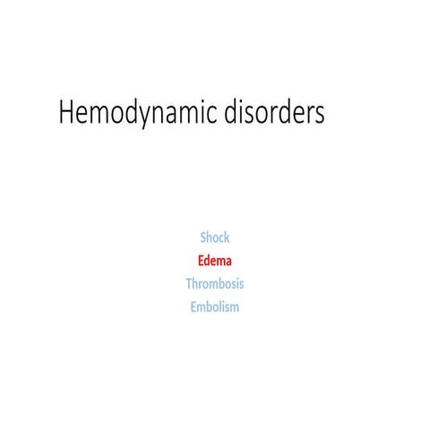 Edema, Transudate vs Exudate - Pathology - Allied courses | PPTX