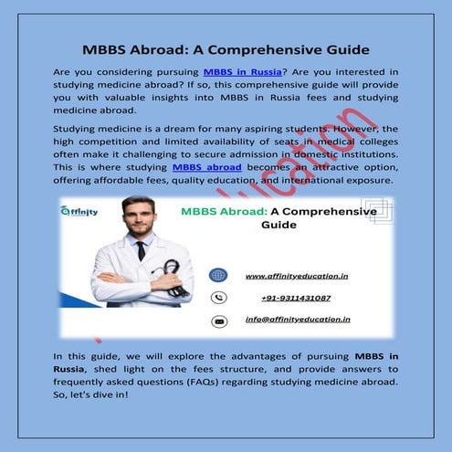 MBBS Abroad: A Comprehensive Guide | PDF