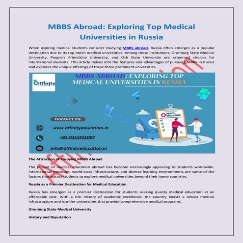 Guide to Studying MBBS at Osh State University | DOCX
