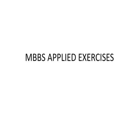 MBBS APPLIED EXERCISES Microbiology | PPT