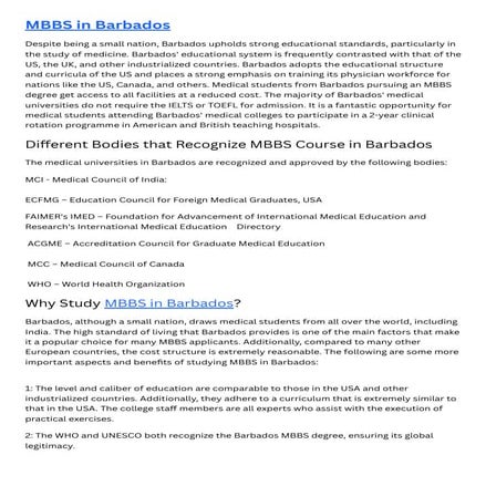 MBBS in Barbados.pdf | Education
