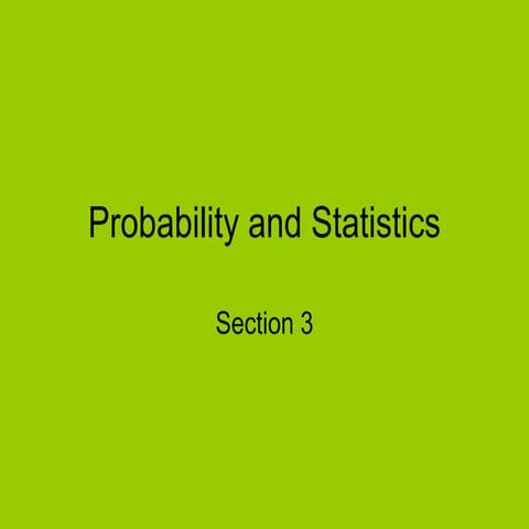 Introduction to Statistics and Probability | PPTX