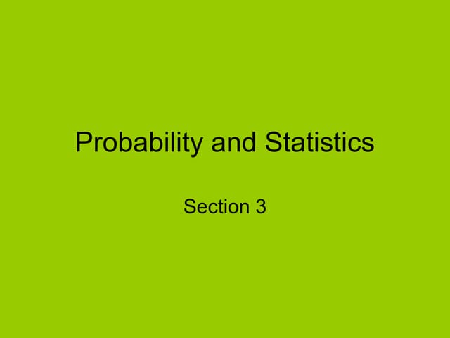 Introduction to Statistics and Probability | PPTX
