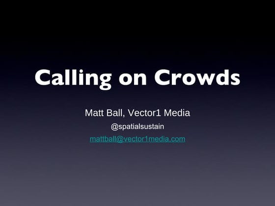 VGI Overview - Crowdsourcing Participatory Mapping | PPT