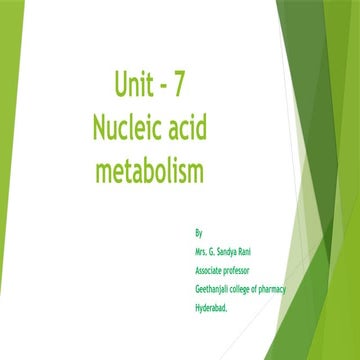 MBC Unit – 7 Nucleic acid metabolism.pptx