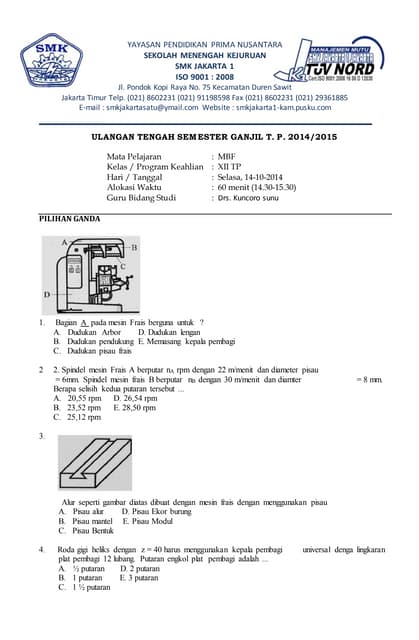 Rumus perhitungan roda gigi lurus | DOCX