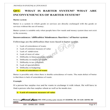 Barter system | PPTX