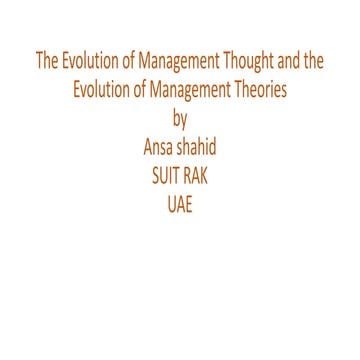 THE HISTORY AND EVOLUTION OF MANAGEMENT | PPT