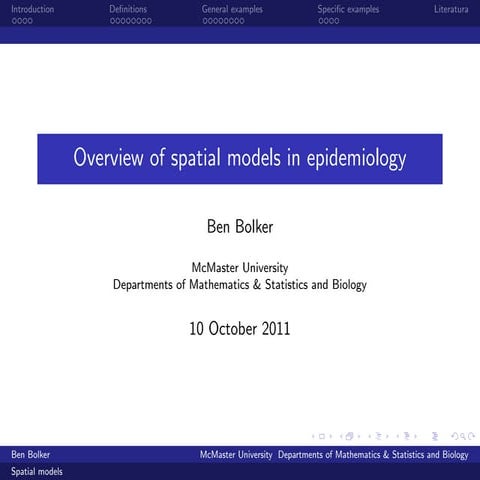 MBI intro to spatial models | PDF