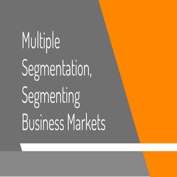 Multi Segmentation in Marketing_Diluk Manchanayaka | PPT