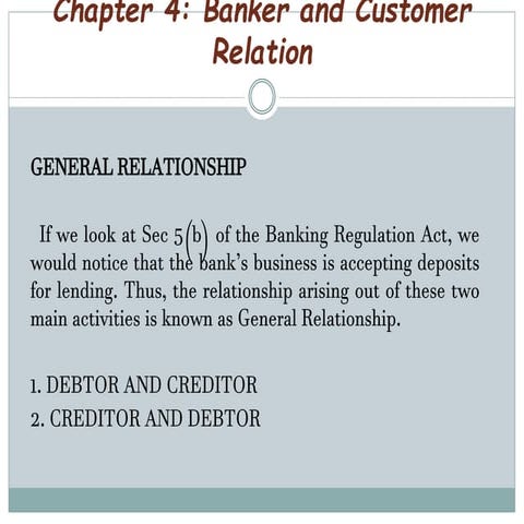 Banker and Customer Relation | PPTX