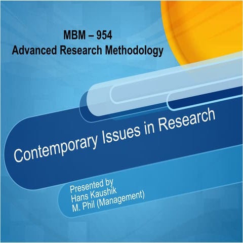 Contemporary issues in research | PPTX
